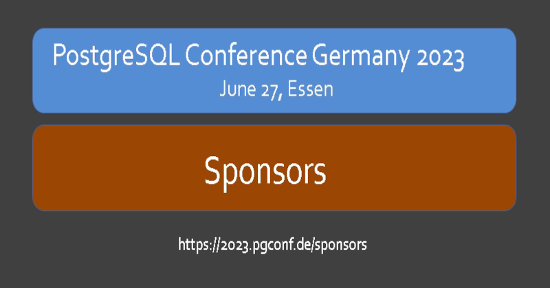 Sponsors - PostgreSQL Conference Germany 2023